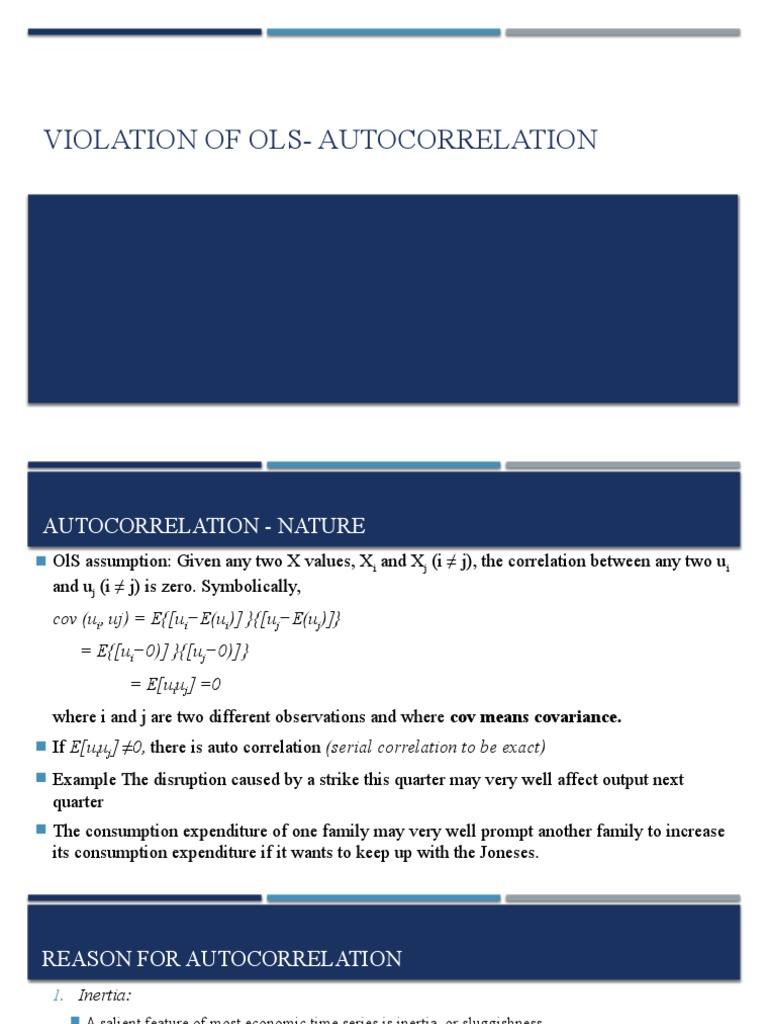 Violation of OLS - Autocorrelation | PDF | Autocorrelation | Applied Statistics