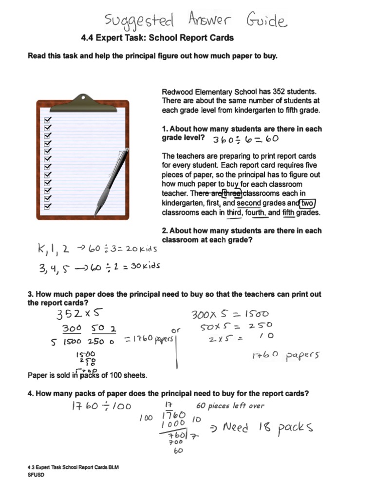 Calculating Report Card Paper Needs | PDF | Writing | Cognitive Science