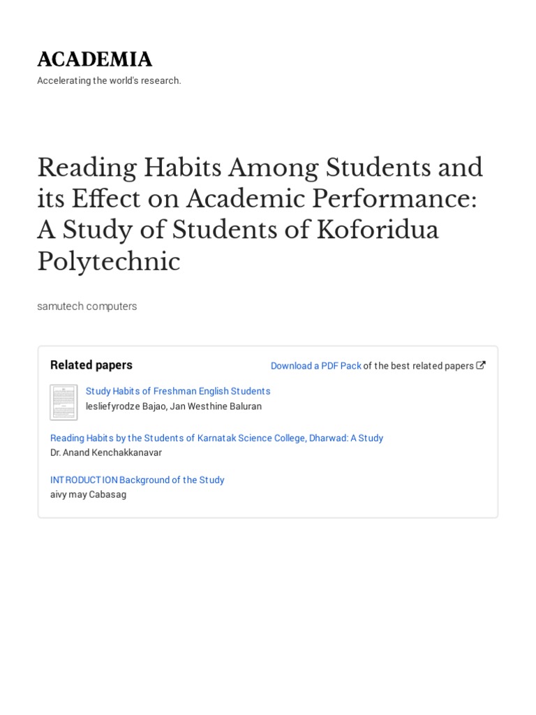 RP Reading Habits | PDF | Reading Comprehension | Sampling (Statistics)