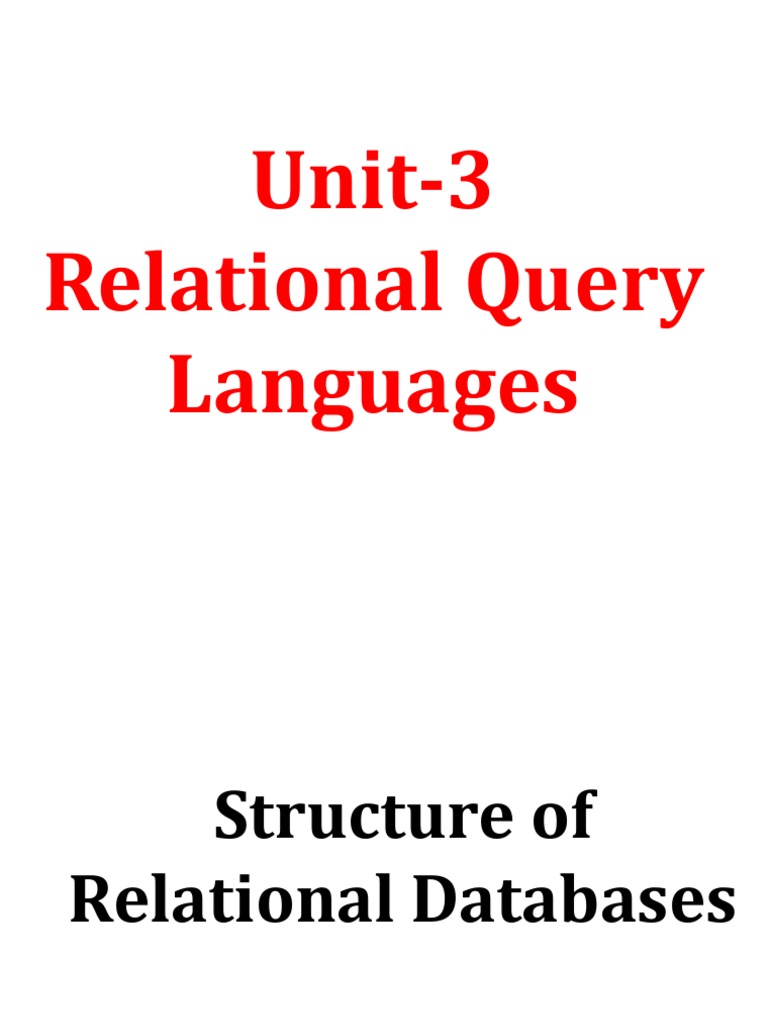Unit-3 Relational Query | PDF | Relational Database | Table (Database) Unit-3 Relational Query | PDF | Relational Database | Table (Database)
