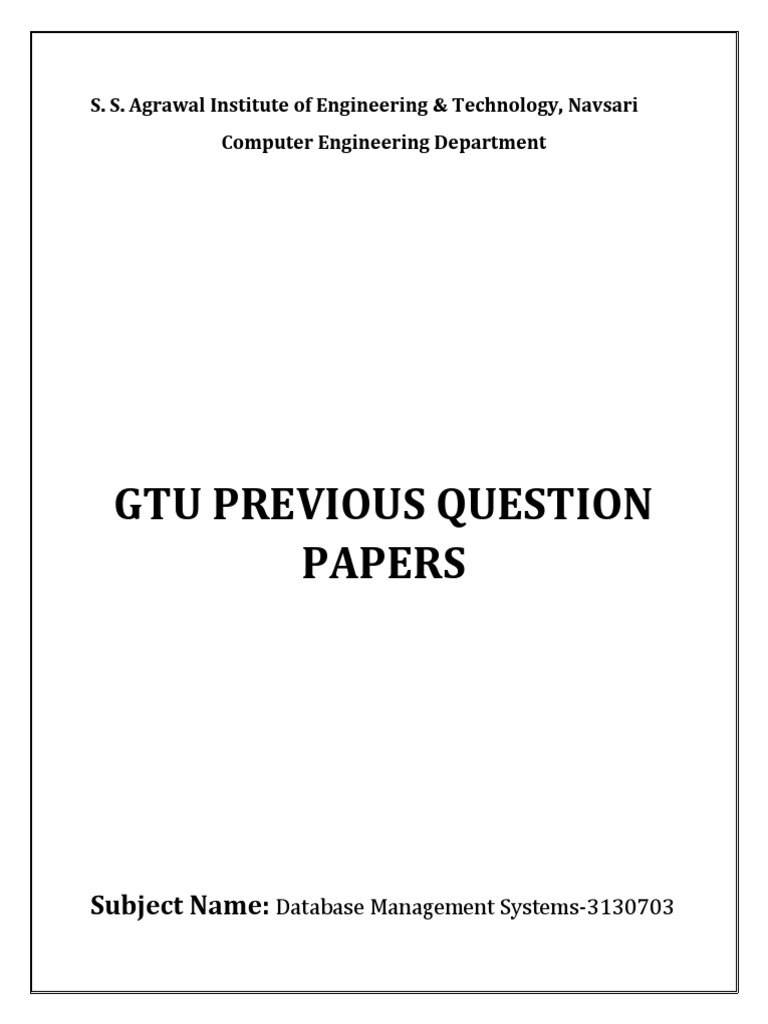 DBMS Old Ques Paper | PDF | Databases | Relational Model