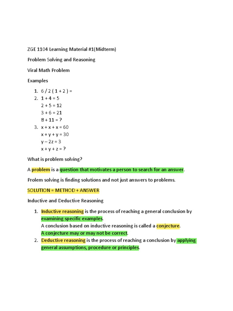 Inductive and Deductive Reasoning Guide | PDF | Inductive Reasoning | Reason