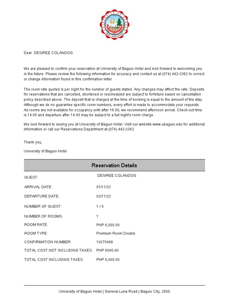 Colandog Confirmation Letter | PDF