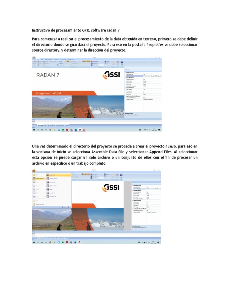 Instructivo de Procesamiento GPR | PDF | Ventana (informática) | Dieléctrico