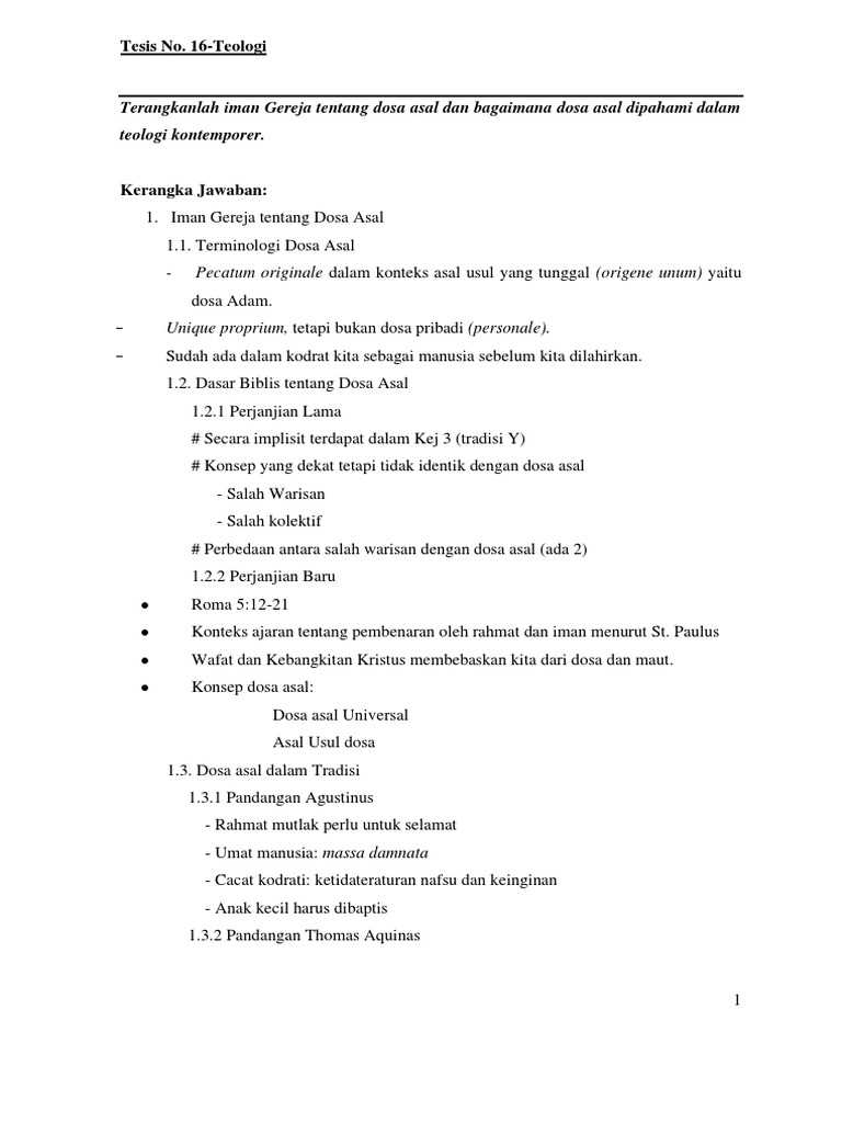 Studi Dosa Asal dalam Teologi | PDF | Agama & Spiritualitas