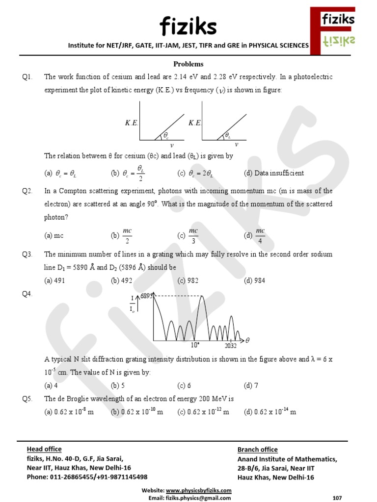 1.question & Solution | Download Free PDF | Electron | Electronvolt