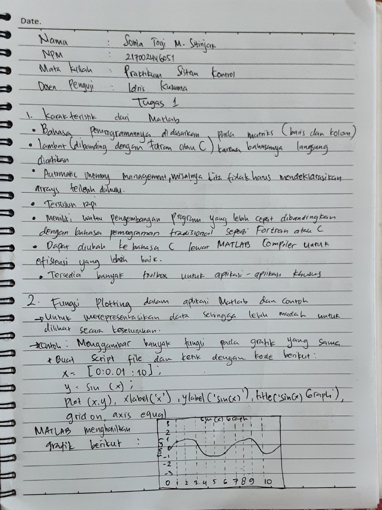 Tugas Prak. Sistem Kontrol-Sonia Togi M Sitinjak | PDF