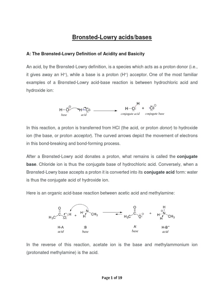 Chapter 2 - Bronsted-Lowry Theory | PDF | Acid | Chemical Bond