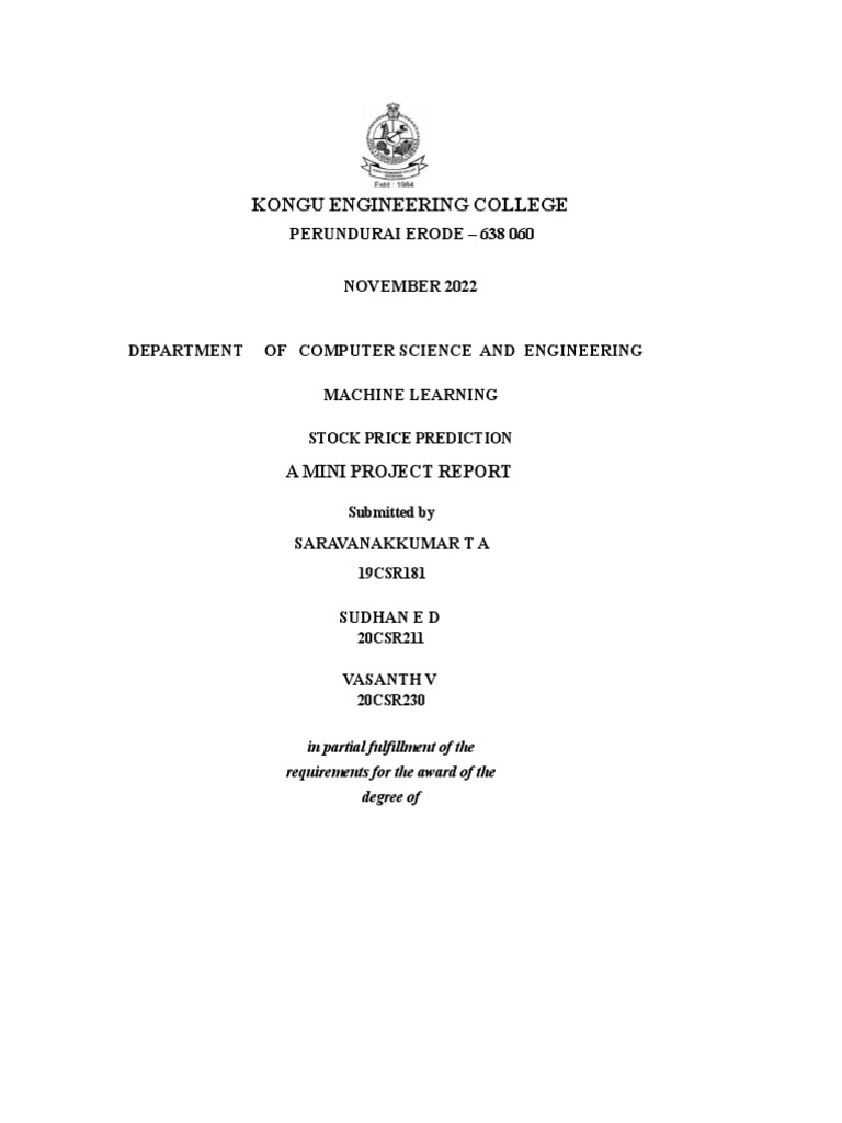 Stock Price Prediction PDF