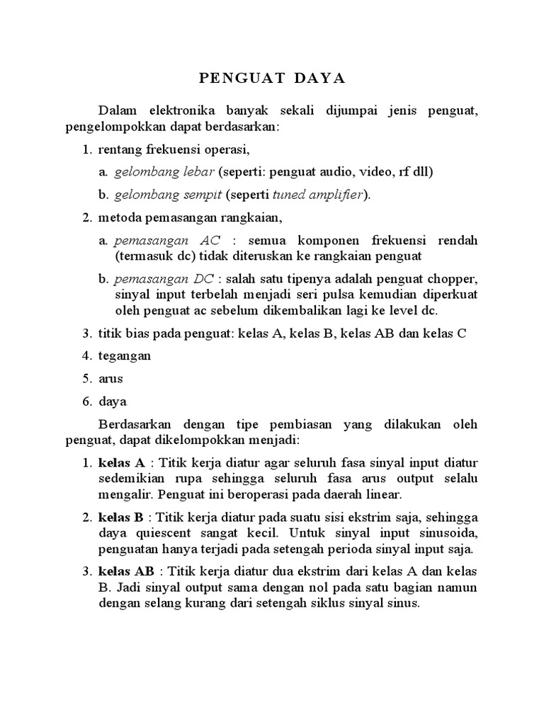 Panduan Penguat Elektronika | PDF