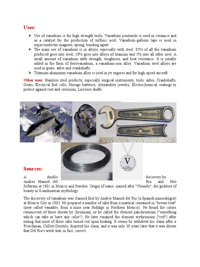 Vanadium | PDF | Chemistry | Metallic Elements