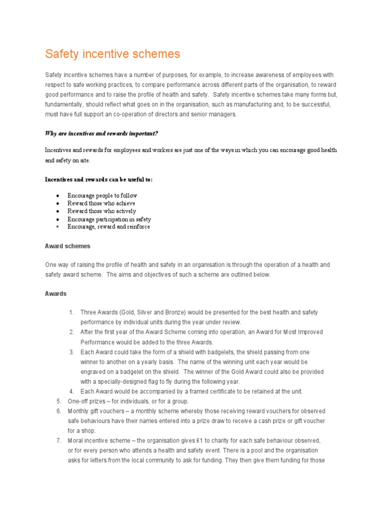 Safety Incentive Schemes | PDF
