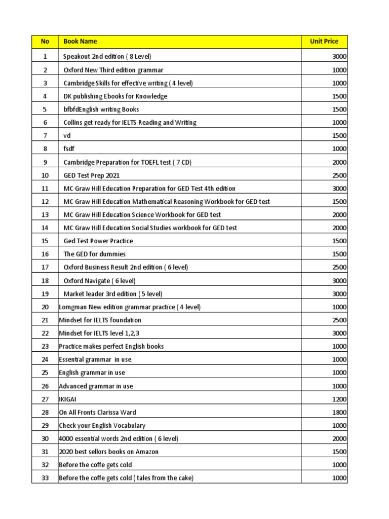 Comprehensive Book Price List | PDF | English Language | International ...