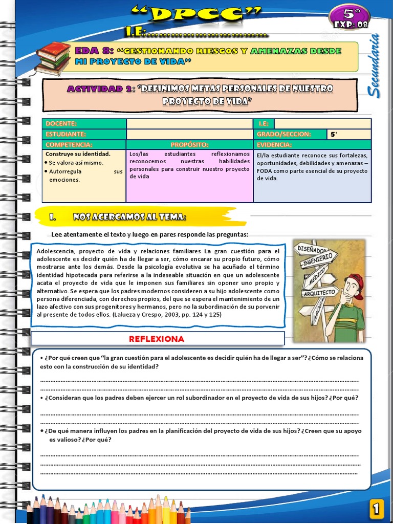 5° DPCC Ficha de Actividad 2 Eda 8 | PDF | Análisis FODA