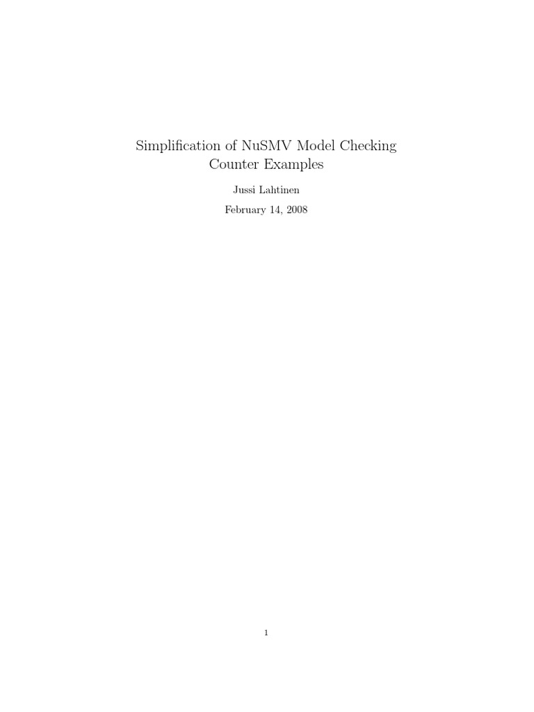 Model Checking NuSMV | PDF | Formal Verification | Logic