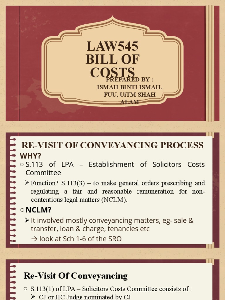 LAW545 5 Bil of Costs | PDF | Taxes | Cheque
