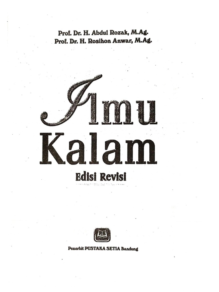 Ilmu Kalam Dan Tauhid Pdf