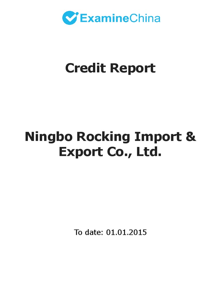Credit Report Example | PDF | Companies | Economies