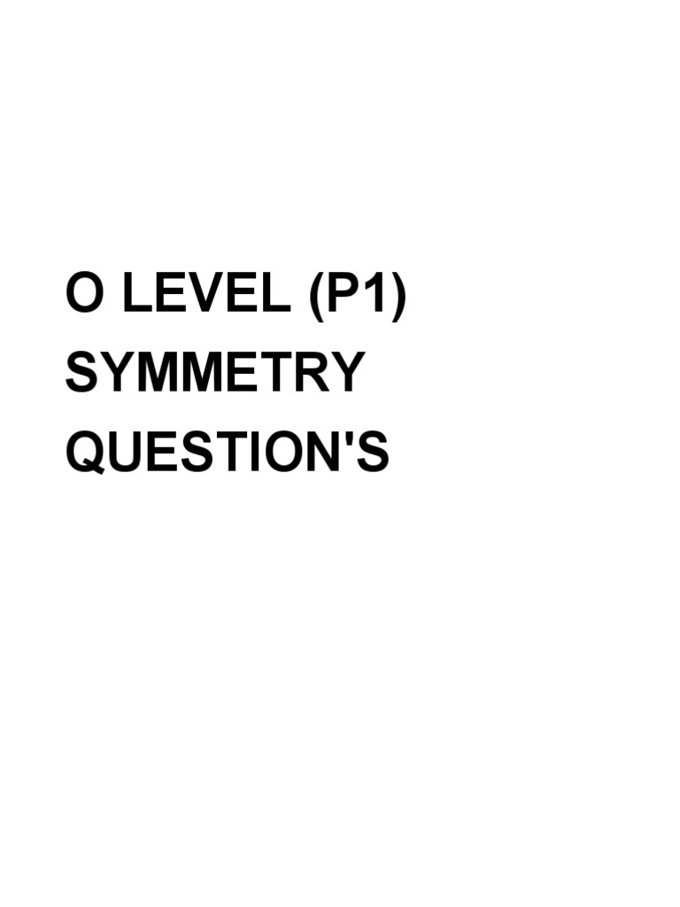 Symmetry Question's | Download Free PDF | Rectangle | Euclidean Geometry