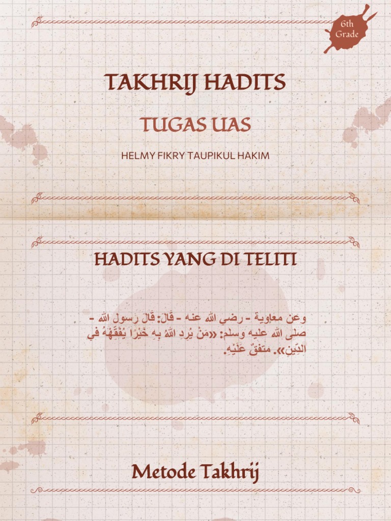 UAS TAKHRIJ HADITS Helmy Fikry 4A | PDF
