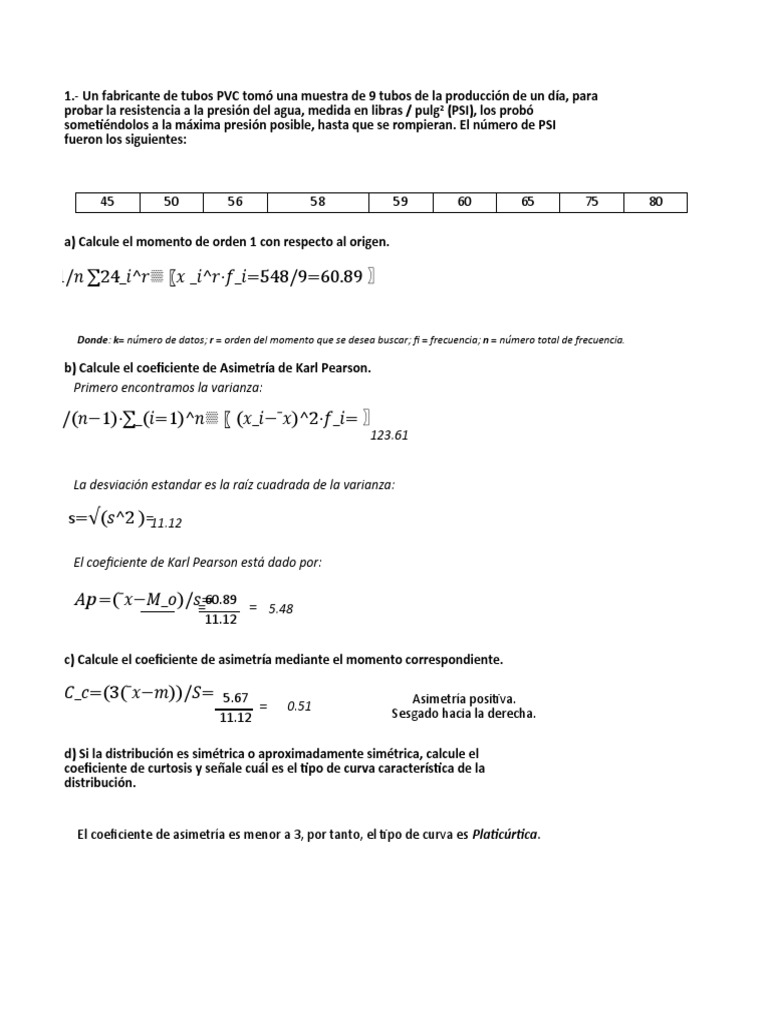 Práctica (#6) de Estadistica | PDF | Oblicuidad | Desviación Estándar