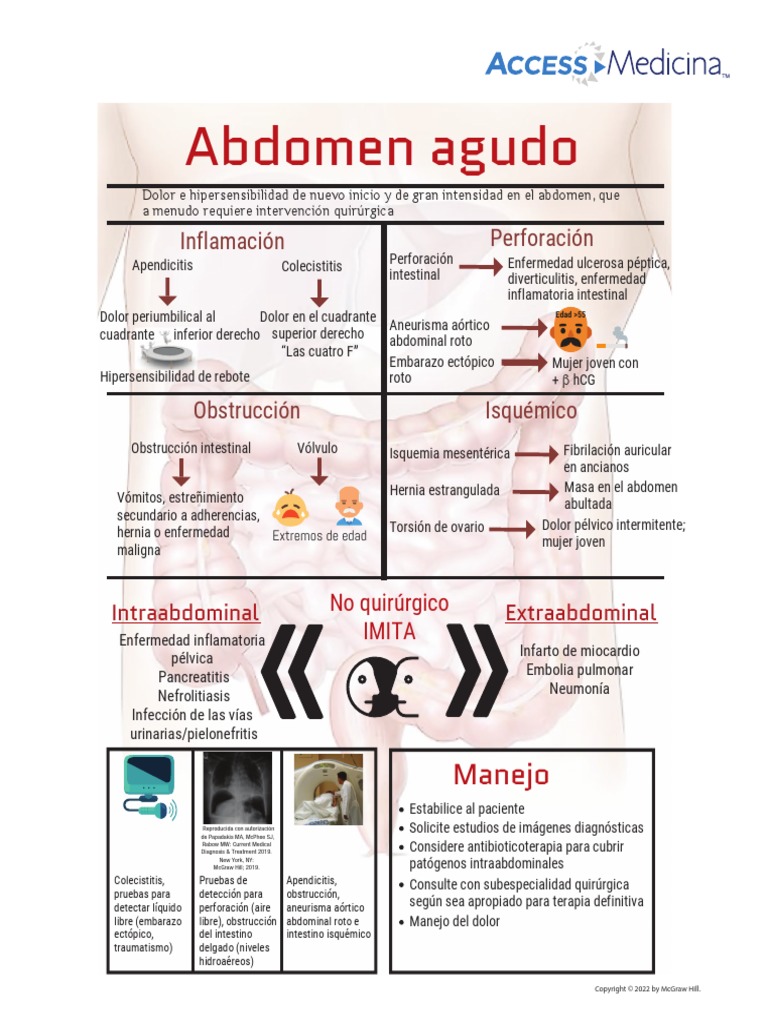 Abdomen Agudo Infografia | PDF | Isquemia | Enfermedades y trastornos
