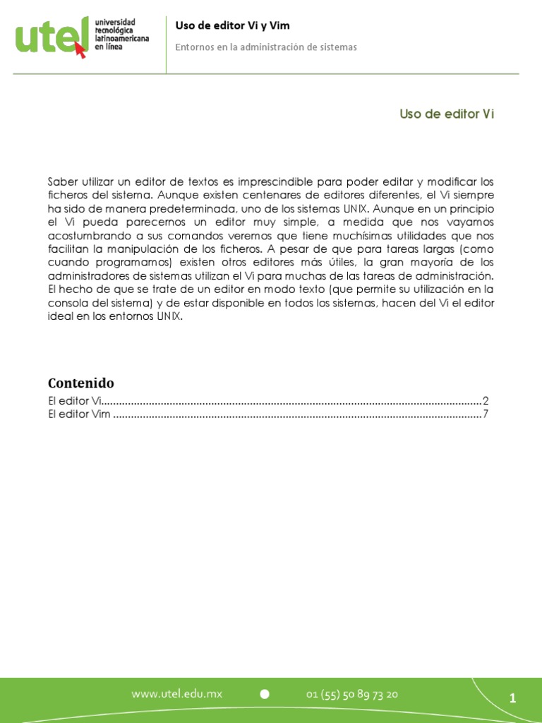Uso de Editor Vi y Vim | PDF