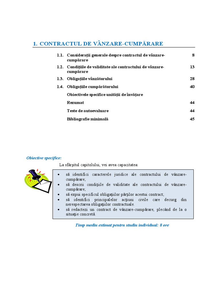 GHID Contractul de Vânzare PDF | PDF