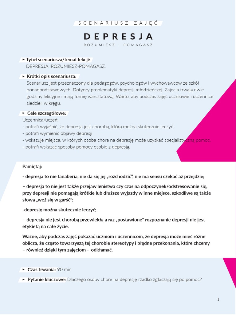 Depresja-Scenariusz Zajec | PDF