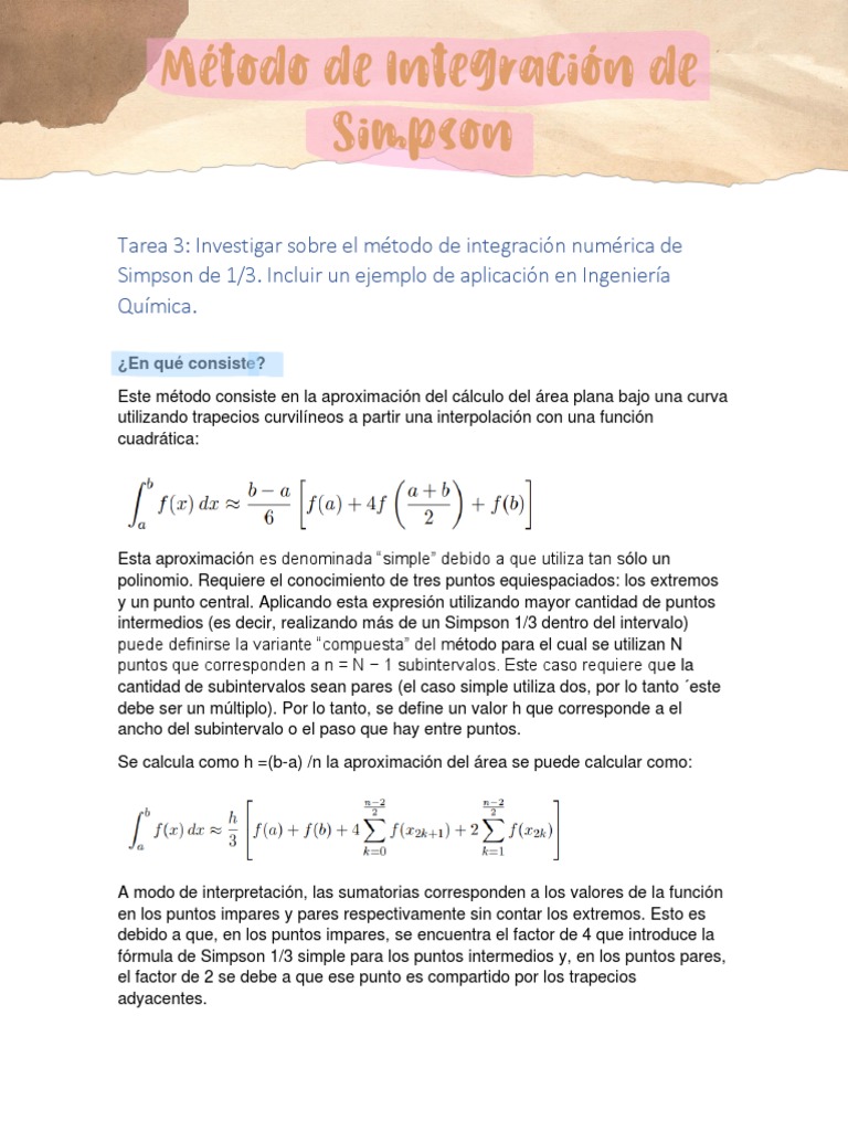 Método de Simpson | PDF | Integral | Matemáticas