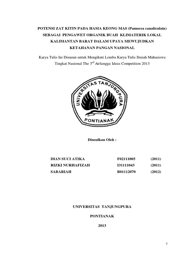 POTENSI ZAT KITIN PADA HAMA KEONG MAS Pa | PDF | Kesehatan Holistik ...