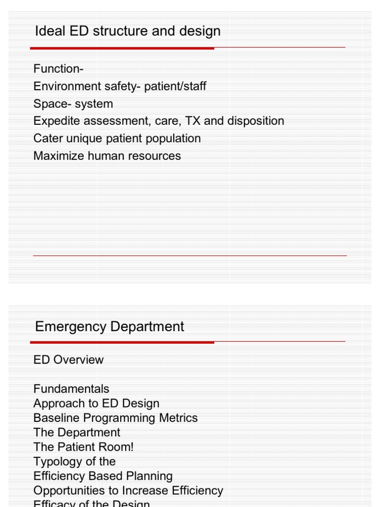 Emergency Department Design | PDF