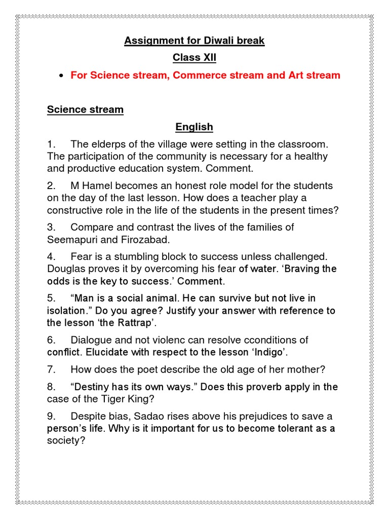Diwali Homework Assignments for Class XII | PDF | Goodwill (Accounting ...