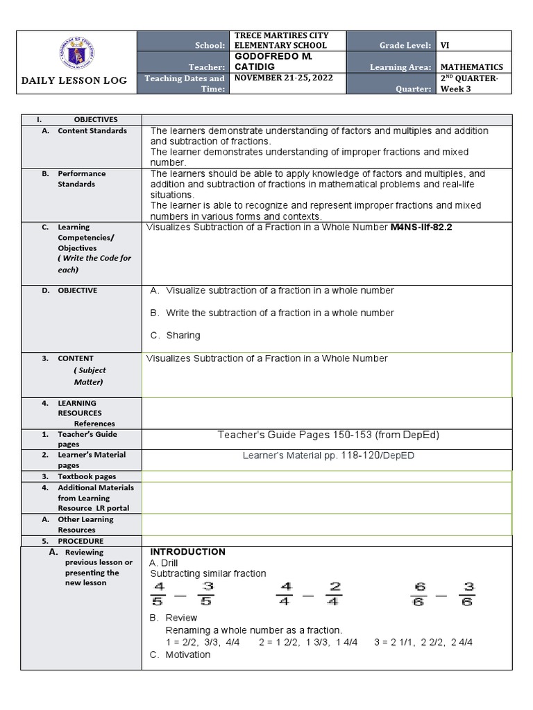DLL - MATH-4 - Q2 - W4 - Day4 | PDF | Learning | Teachers