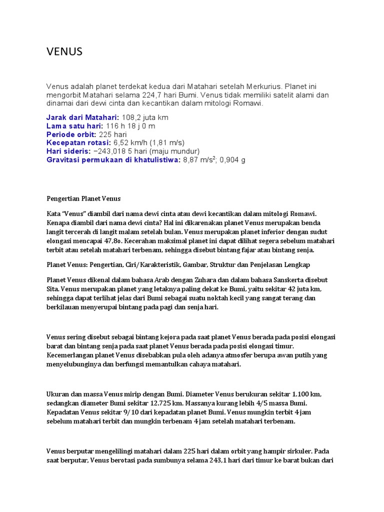 VENUS | PDF