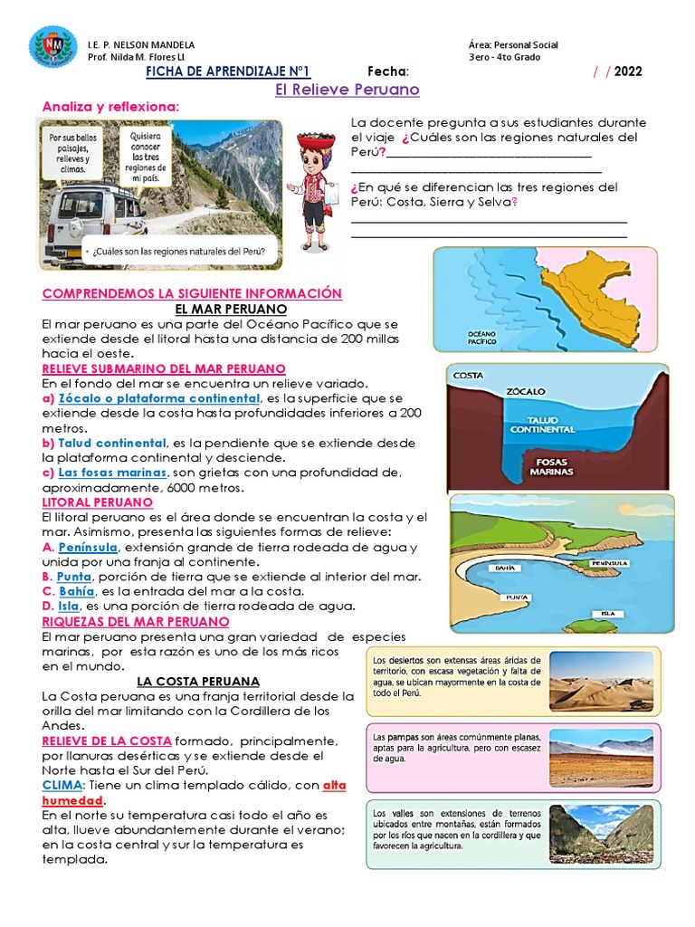 Semana 6 - 3er y 4to - El Relieve Peruano | PDF | Andes | Perú