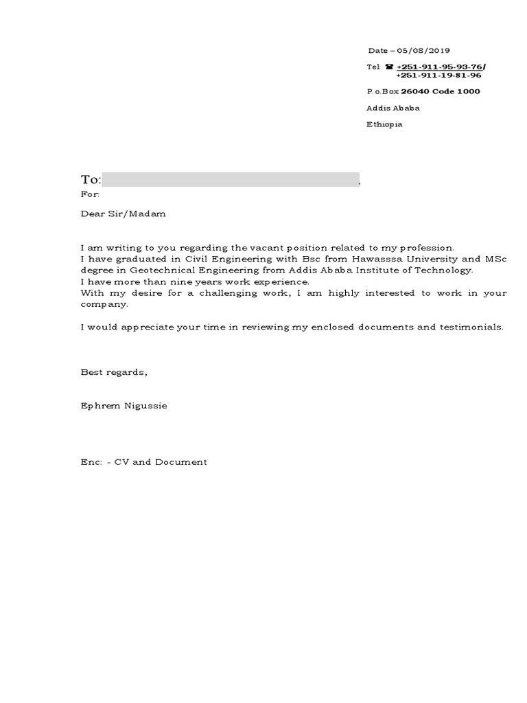 CV Ephrem Nigussie | PDF | Ethiopia | Civil Engineering