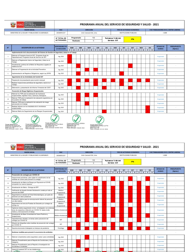 Programa SST 2021: Actividades y Seguimiento | PDF | Epidemiología | Medicina