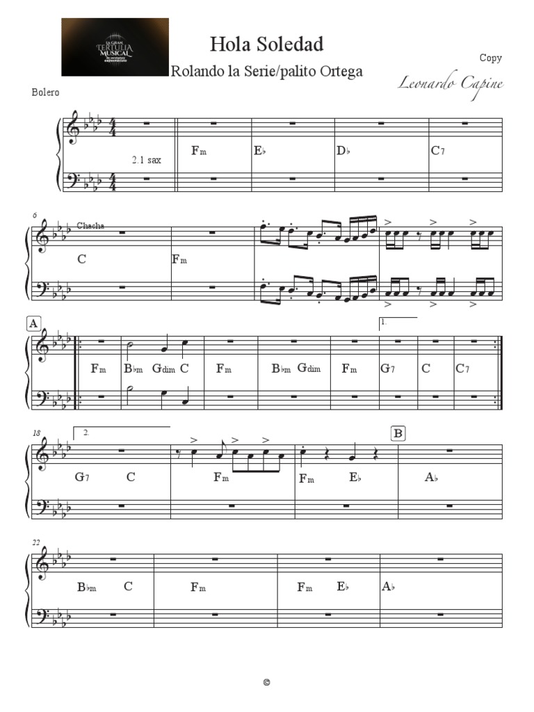 Hola Soledad - Rolando La Serie Banda | PDF