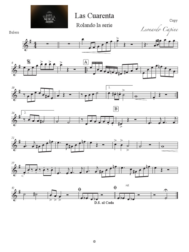 Las Cuarenta - Rolando La Serie Saxofón Tenor | PDF