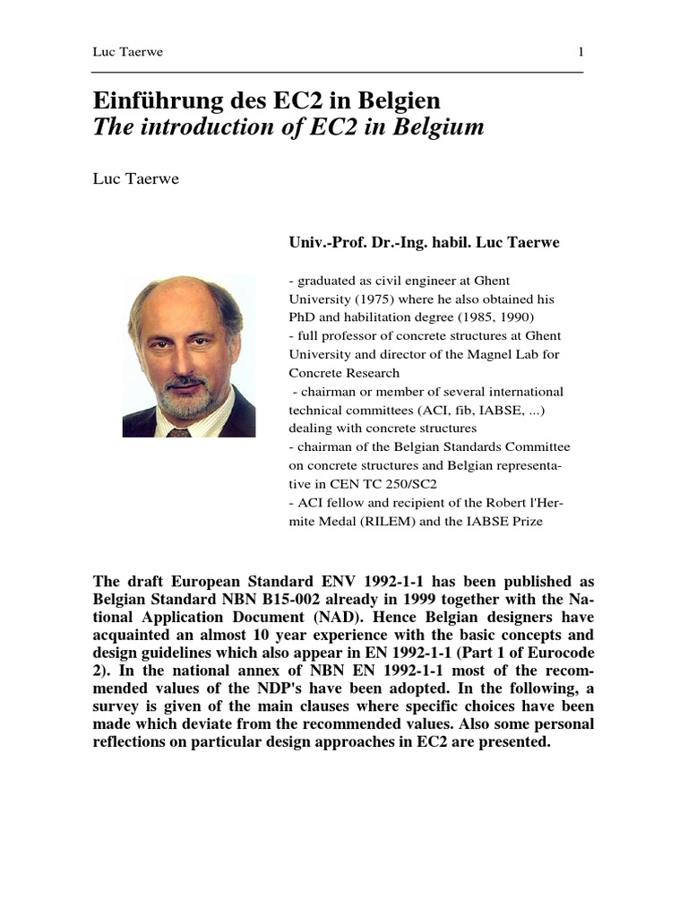 EC2 Design Standards in Belgium Explained | PDF | Beam (Structure) | Strength Of Materials