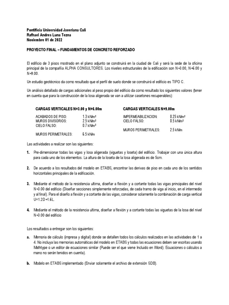 Proyecto Final CR - 2022B | PDF | Viga (Estructura) | Sectores Economicos