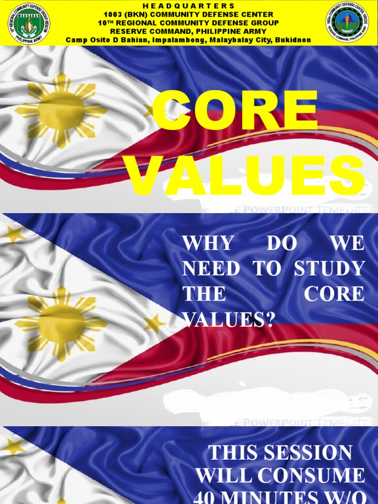 Afp Core Values - SGT Nikki Uy | PDF | Courage | Social Institutions