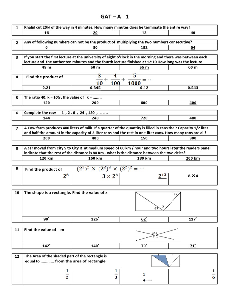 Gat - A1 | PDF | Area | Speed