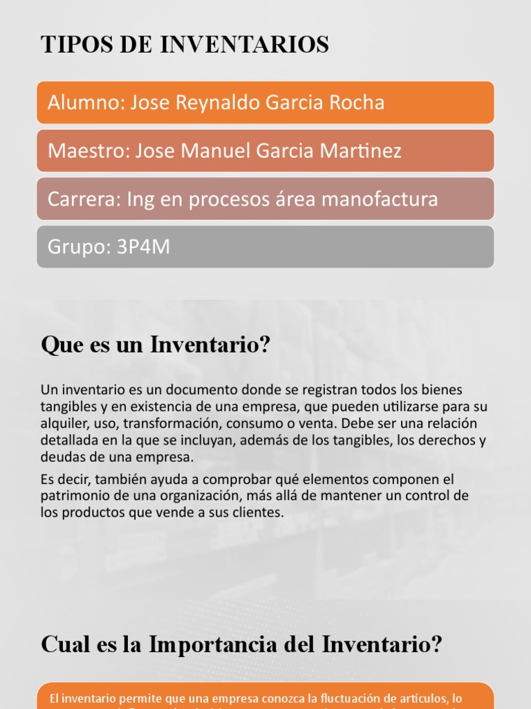 Tipos de Inventarios Empresariales | PDF | Inventario | Business