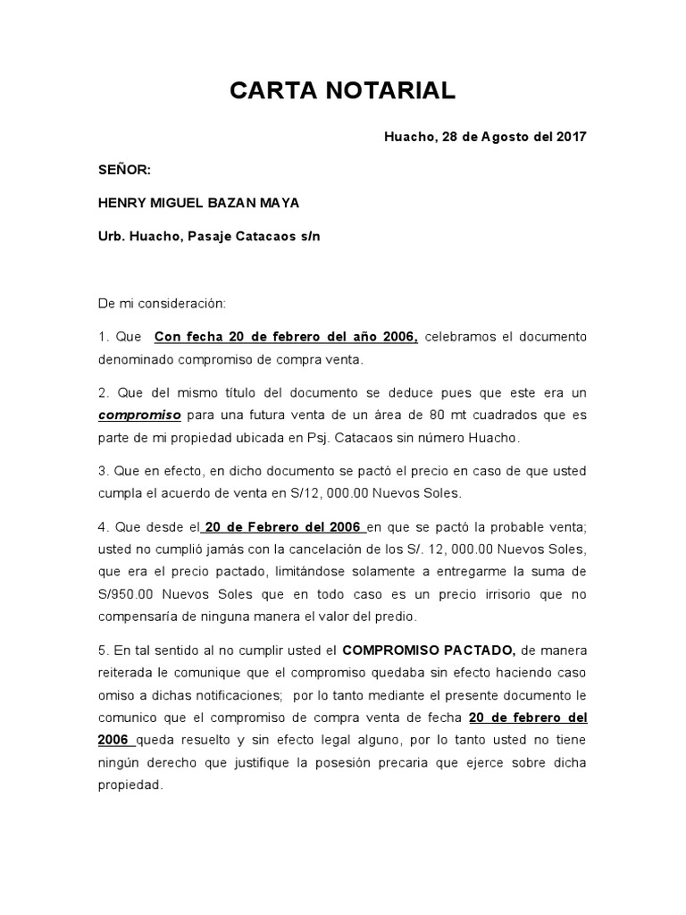 Carta Notarial | PDF