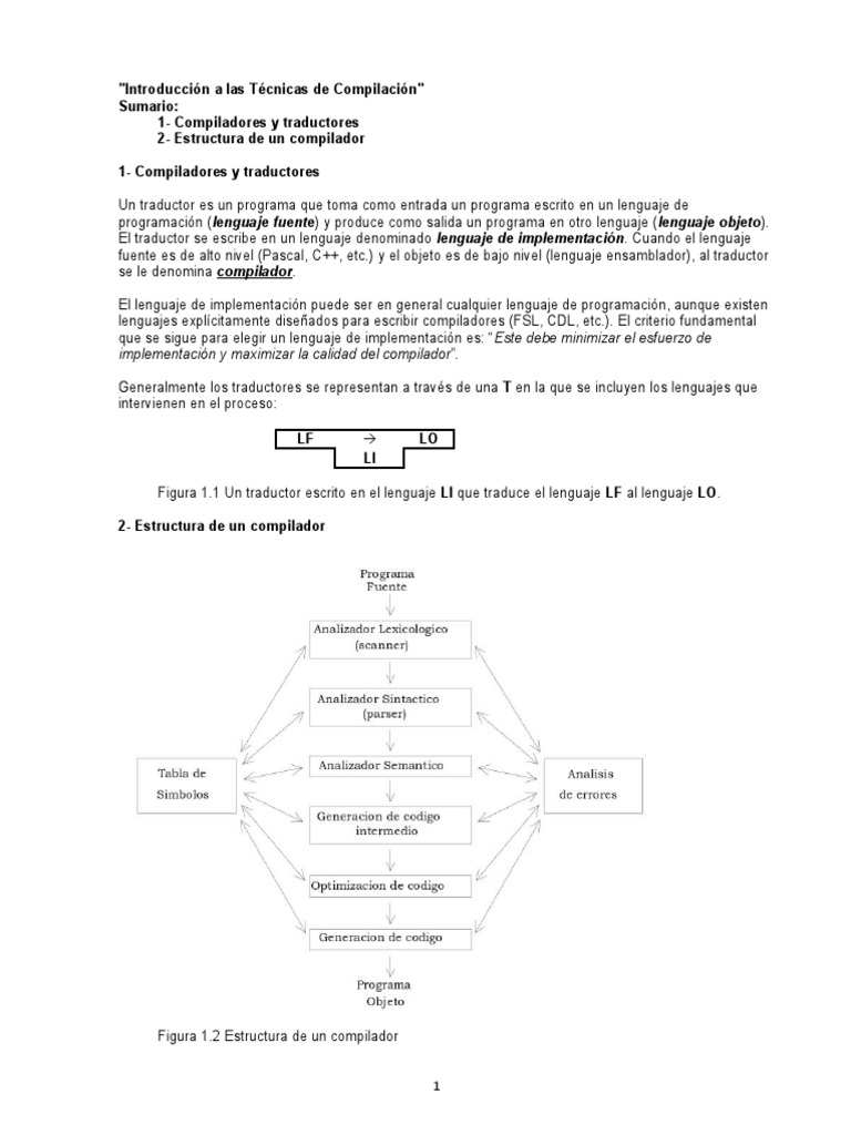 Introducción A Las Técnicas de Compilación | PDF | Compilador ...