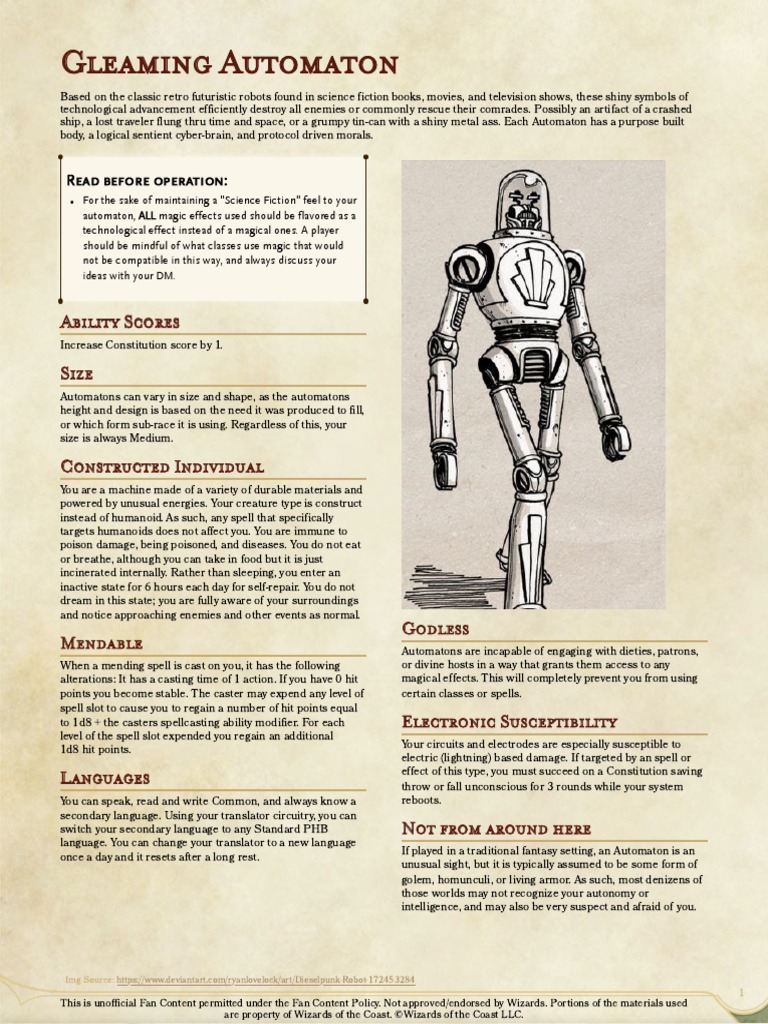 Automaton - GM Binder | PDF