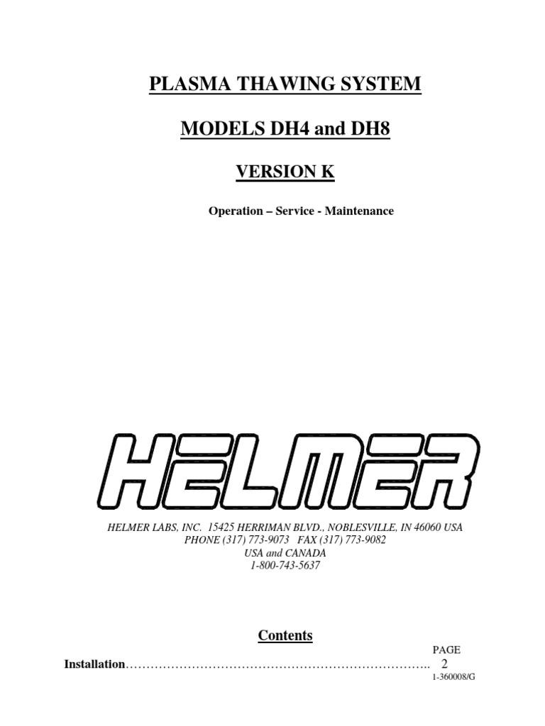 HELMER DH8 User Manual | PDF | Calibration | Switch