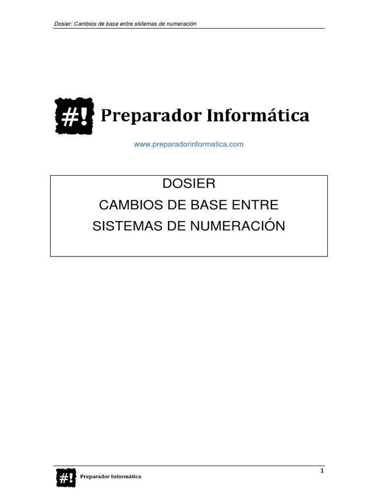 Dosier Cambios de Base | PDF | División (Matemáticas) | Decimal